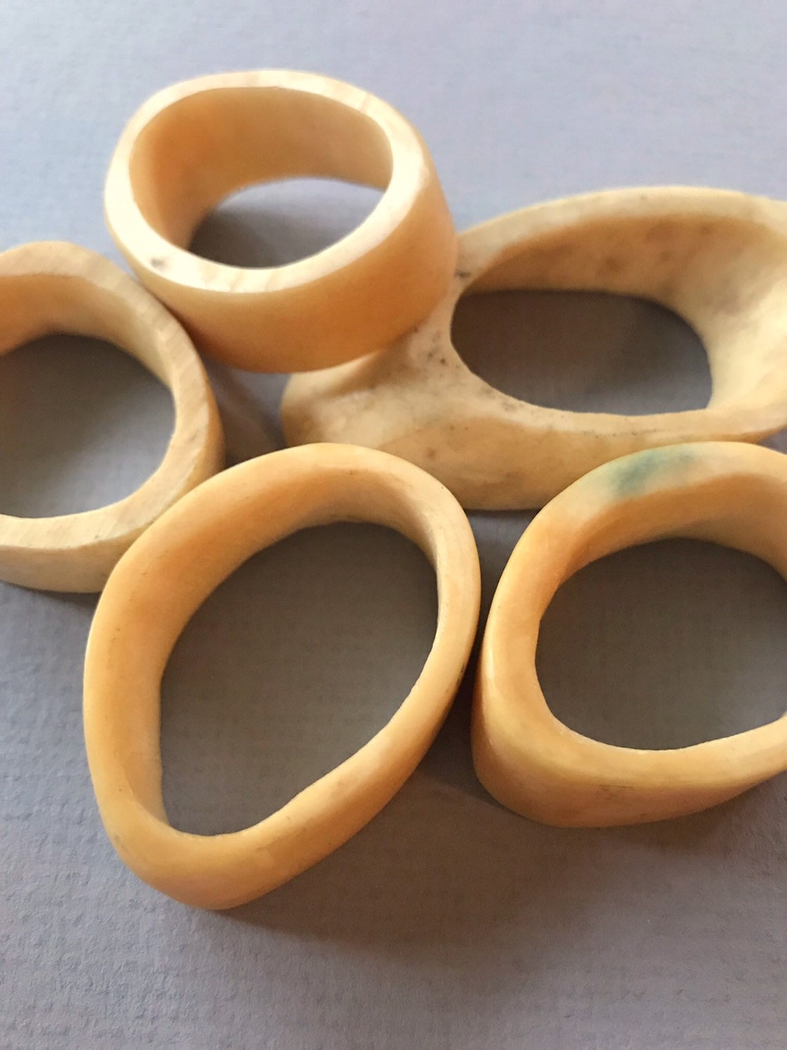 Set of Five 5 Vintage Authentic Polished Bone Napkin Rings | Etsy