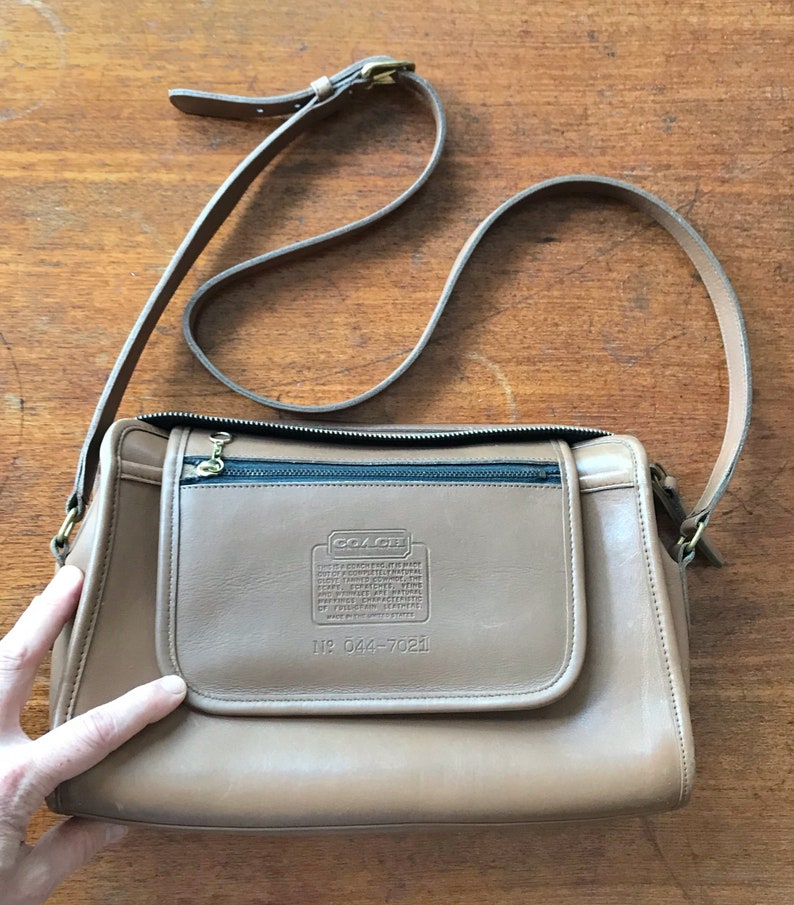 Vintage 80's 90's Coach Putty Tan Leather Cross Body - Etsy