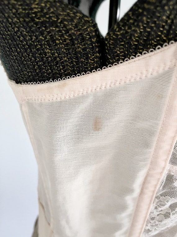 Vintage Sky Bali 38C Peach Pale Pink Beige Lace Longl… - Gem