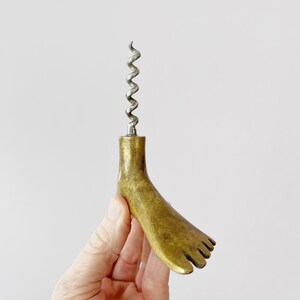 Vintage Mid Century Carl Aubock Bronze or Brass Foot Corkscrew / Bottle ...