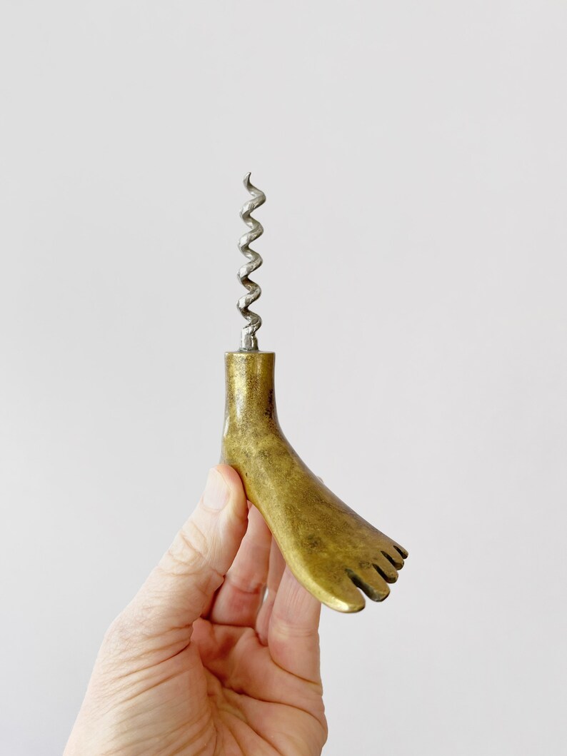 Vintage Mid Century Carl Aubock Bronze or Brass Foot Corkscrew - Etsy