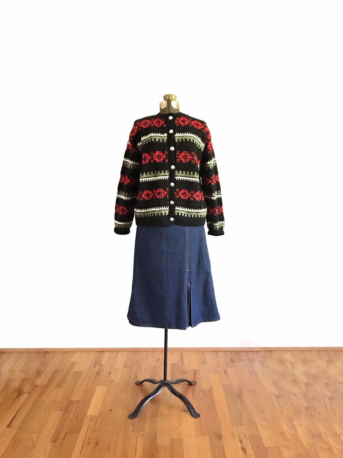 Traditional Vintage Scandinavian Style Fair Isle Ski Cardigan - Etsy