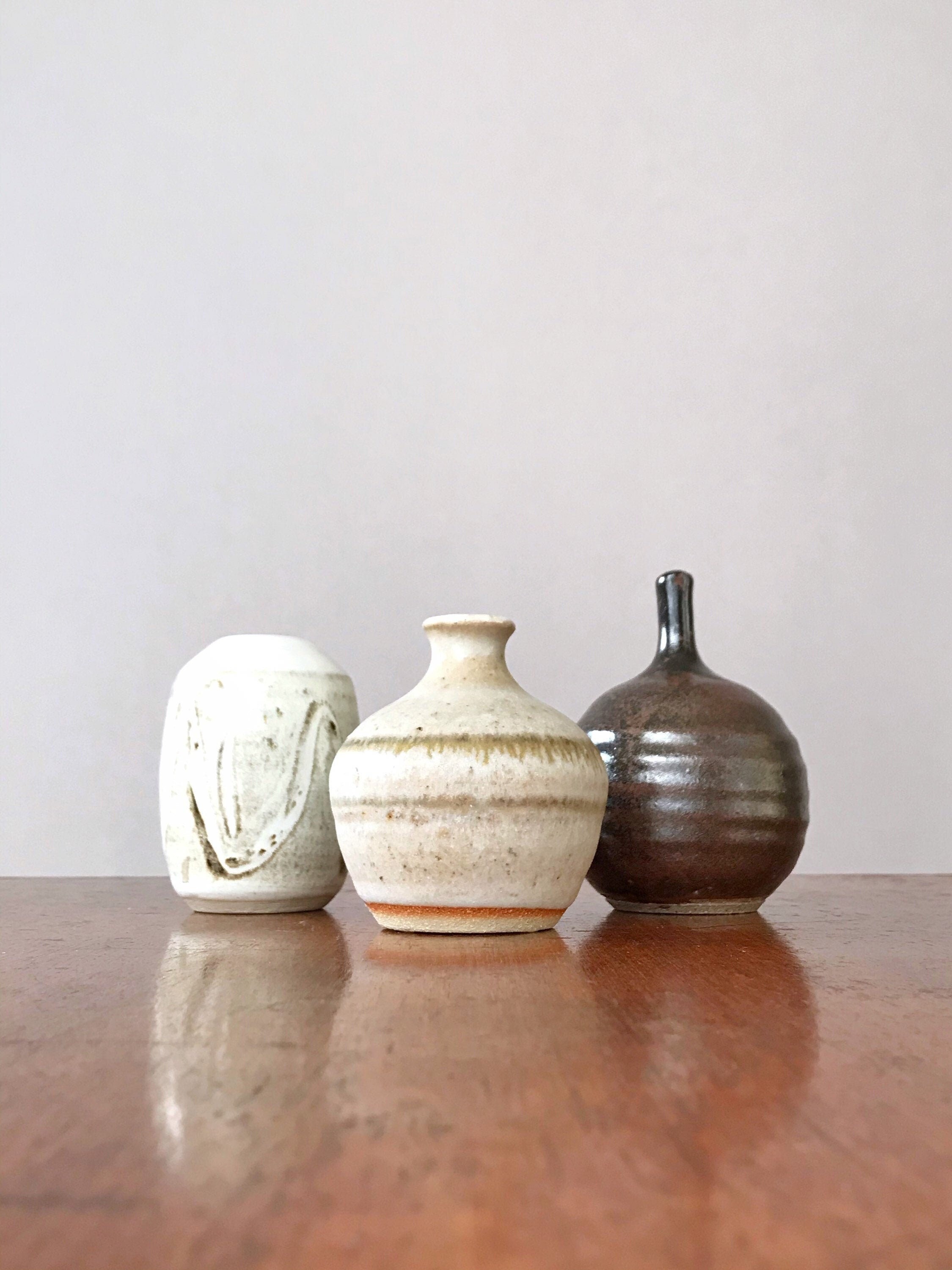 Three 3 Small Vintage Weed Pots Signed Studio Pottery | Etsy