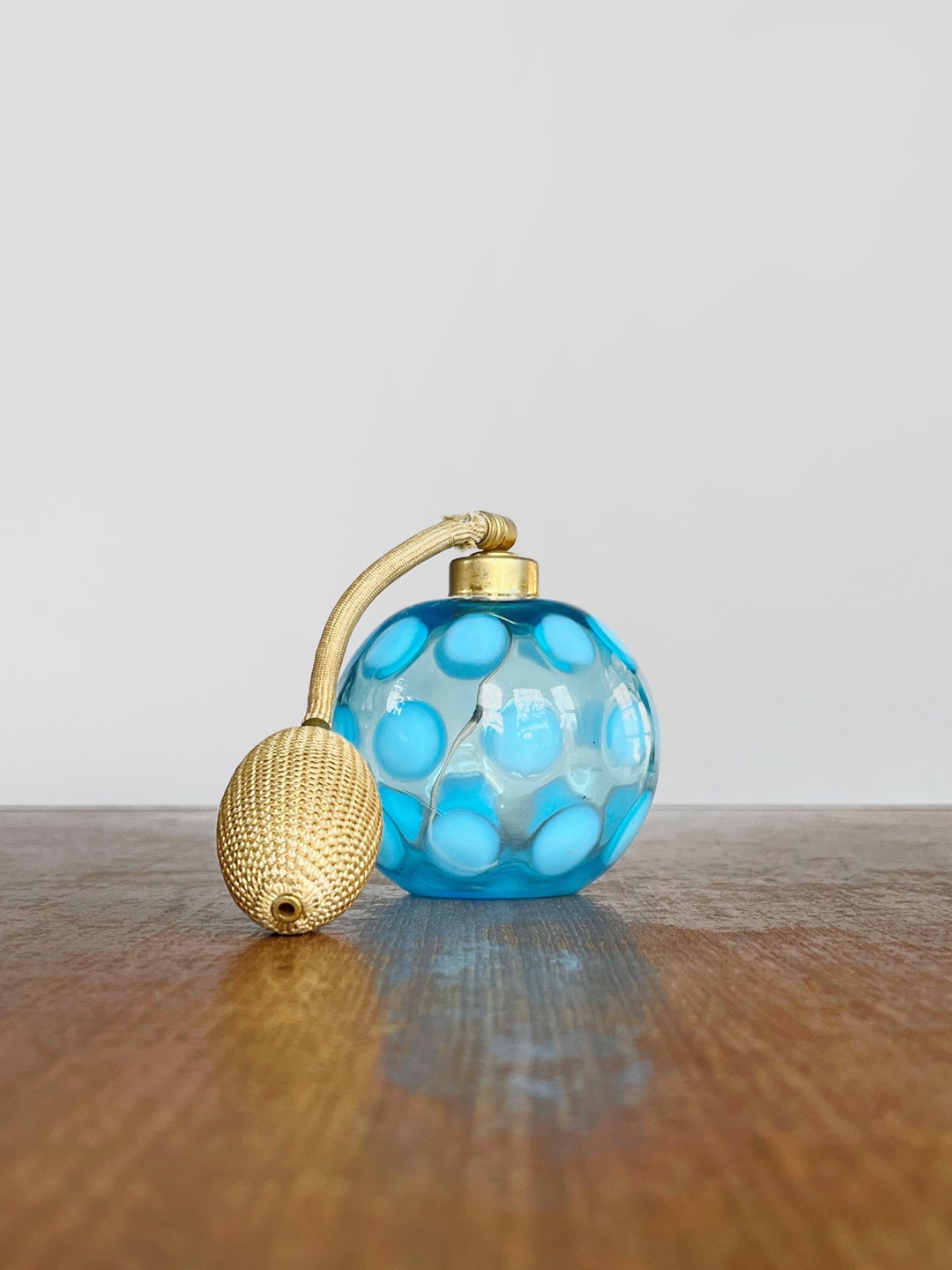 Vintage Circa 1940's Fenton Powder Blue Spotted Coins Cased Glass ...