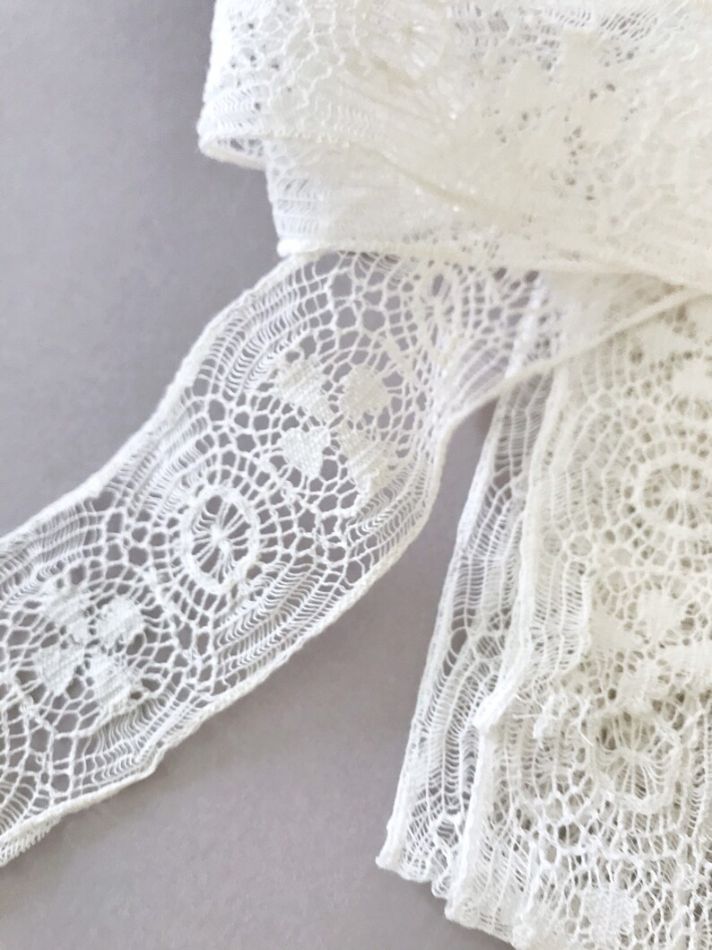 Lot of Three (3) Pieces Vintage / Antique Cotton Bobbin Lace Trims ...