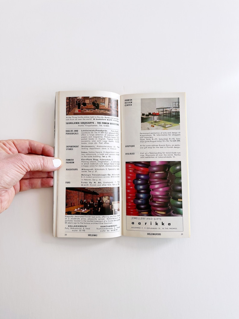 Vintage Finnish / Finland Tourist Guide Book From 1966 Marimekko ...