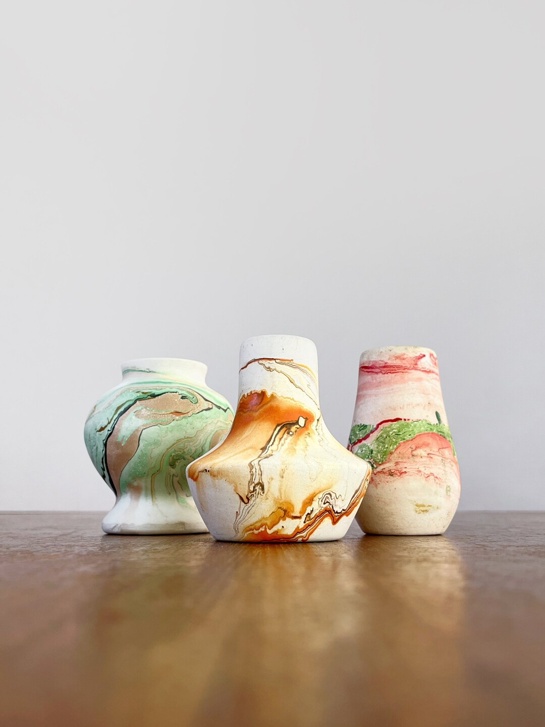 Mini Collection Vintage Nemadji Ceramic / Pottery Vases Oranges / Reds ...