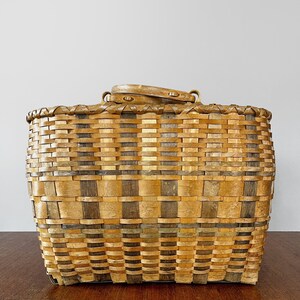 Vintage Antique Split Ash Maple Oak Wood Hardwood Basket Double Hand ...