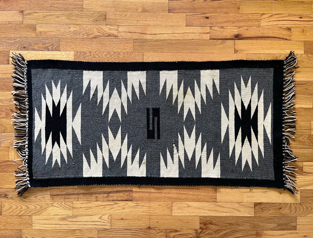 Vintage Handwoven Southwest Navajo Style Wool Tapestry Rug Saddle ...