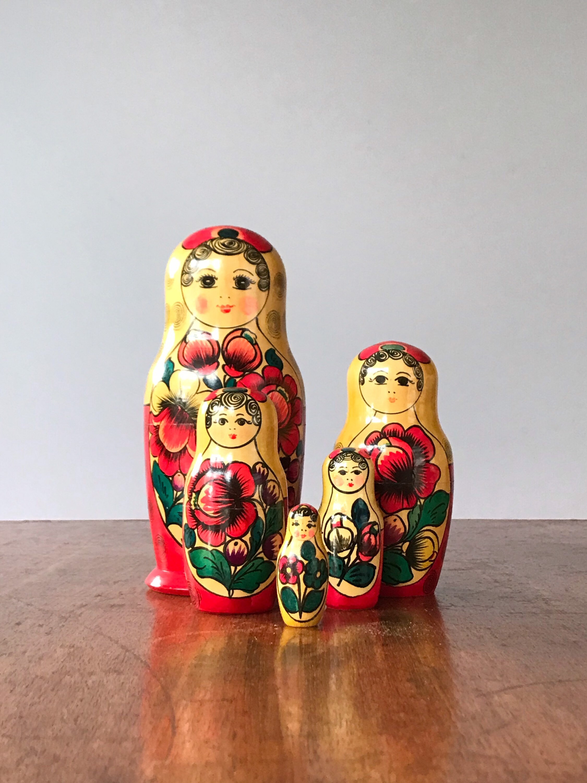 Set of Five 5 Large Vintage Soviet Era Russian Hand Painted | Etsy