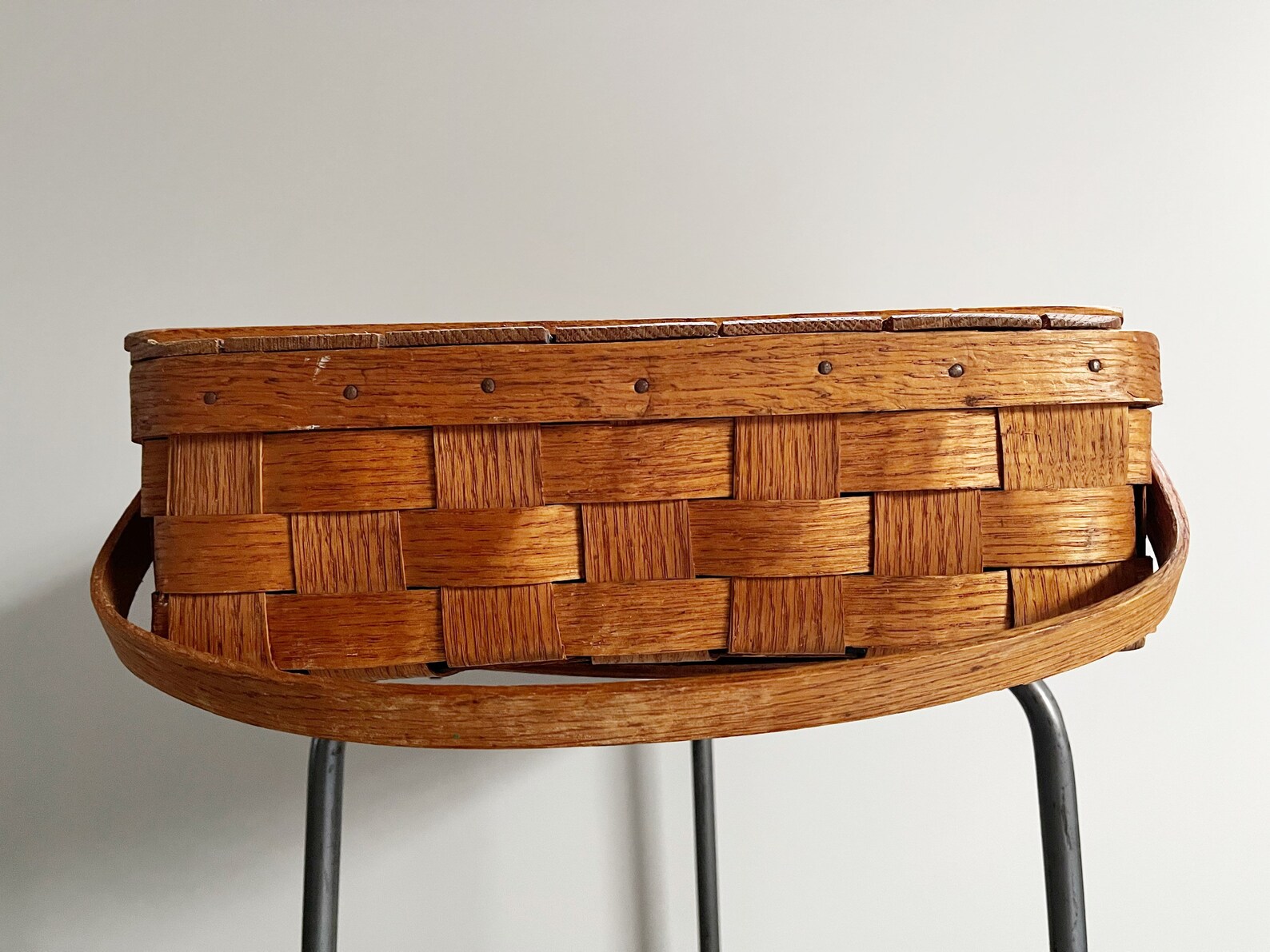 Vintage / Antique Split Oak Wood / Hardwood Picnic Basket With - Etsy