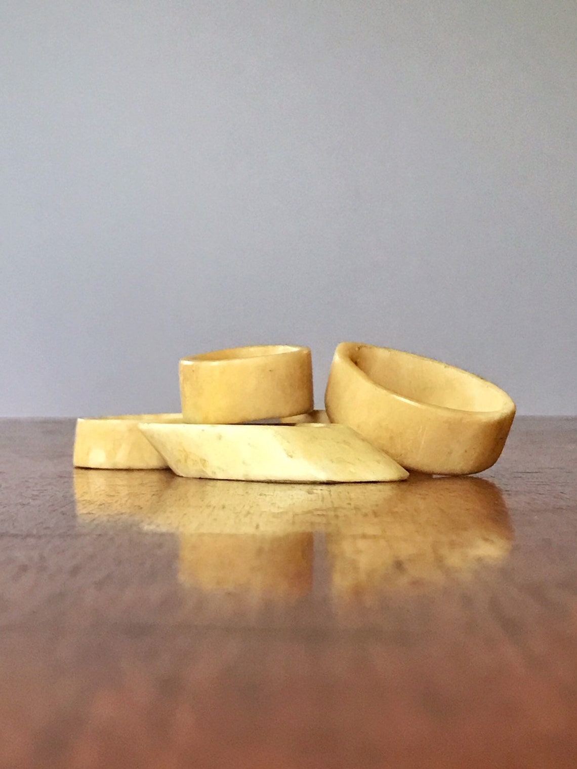 Set of Five 5 Vintage Authentic Polished Bone Napkin Rings | Etsy