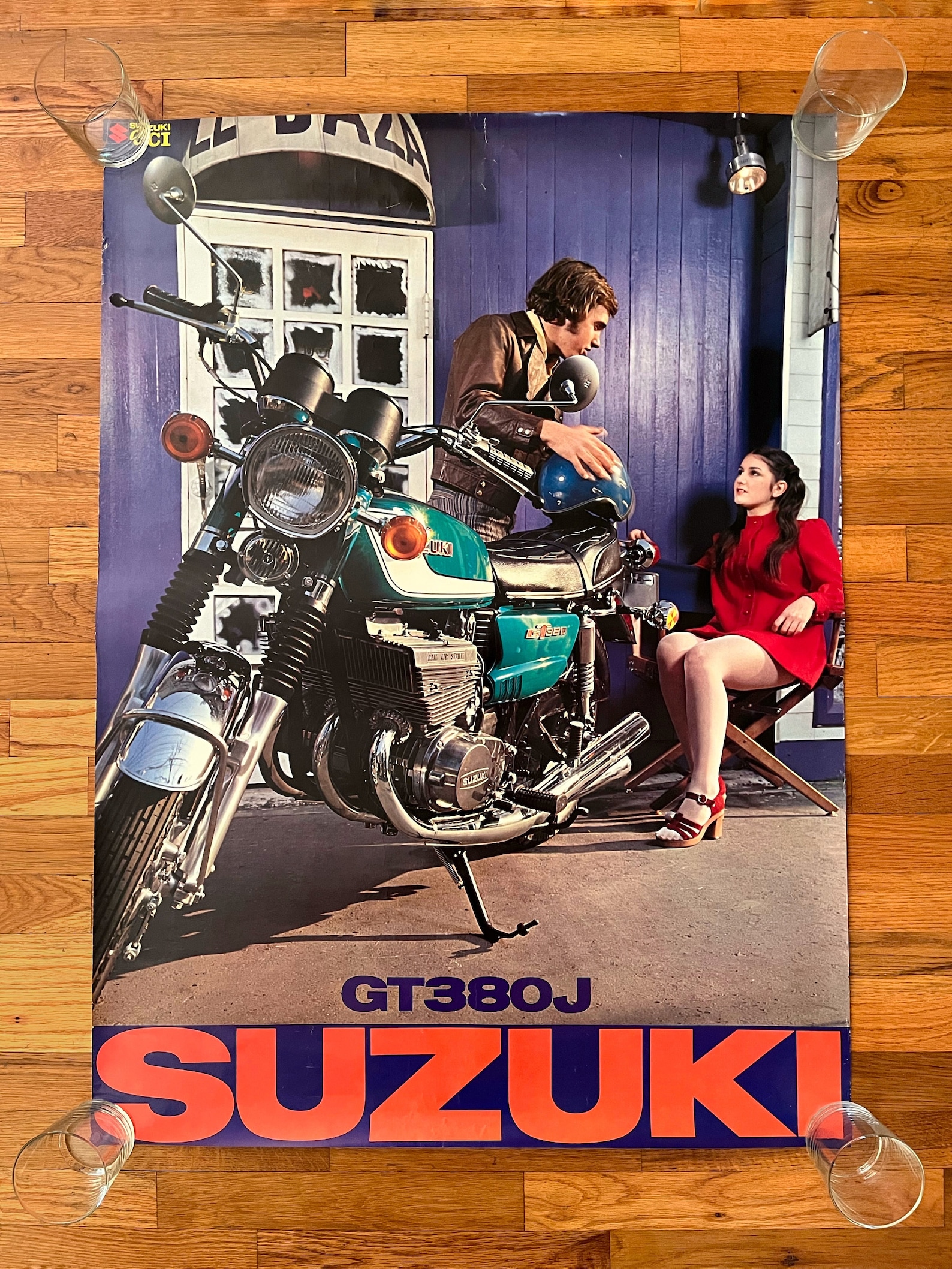 Rare Original Authentic Vintage Suzuki Motorcycle GT380 J CCI Poster ...