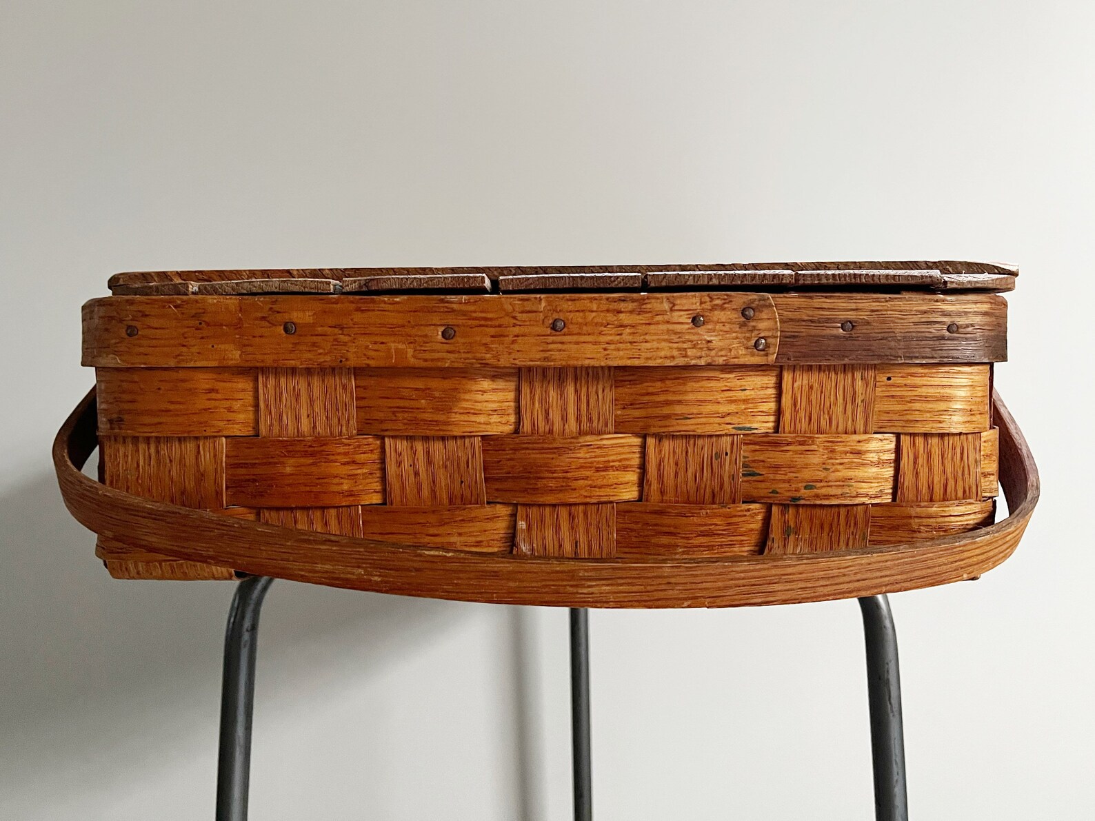 Vintage / Antique Split Oak Wood / Hardwood Picnic Basket With - Etsy