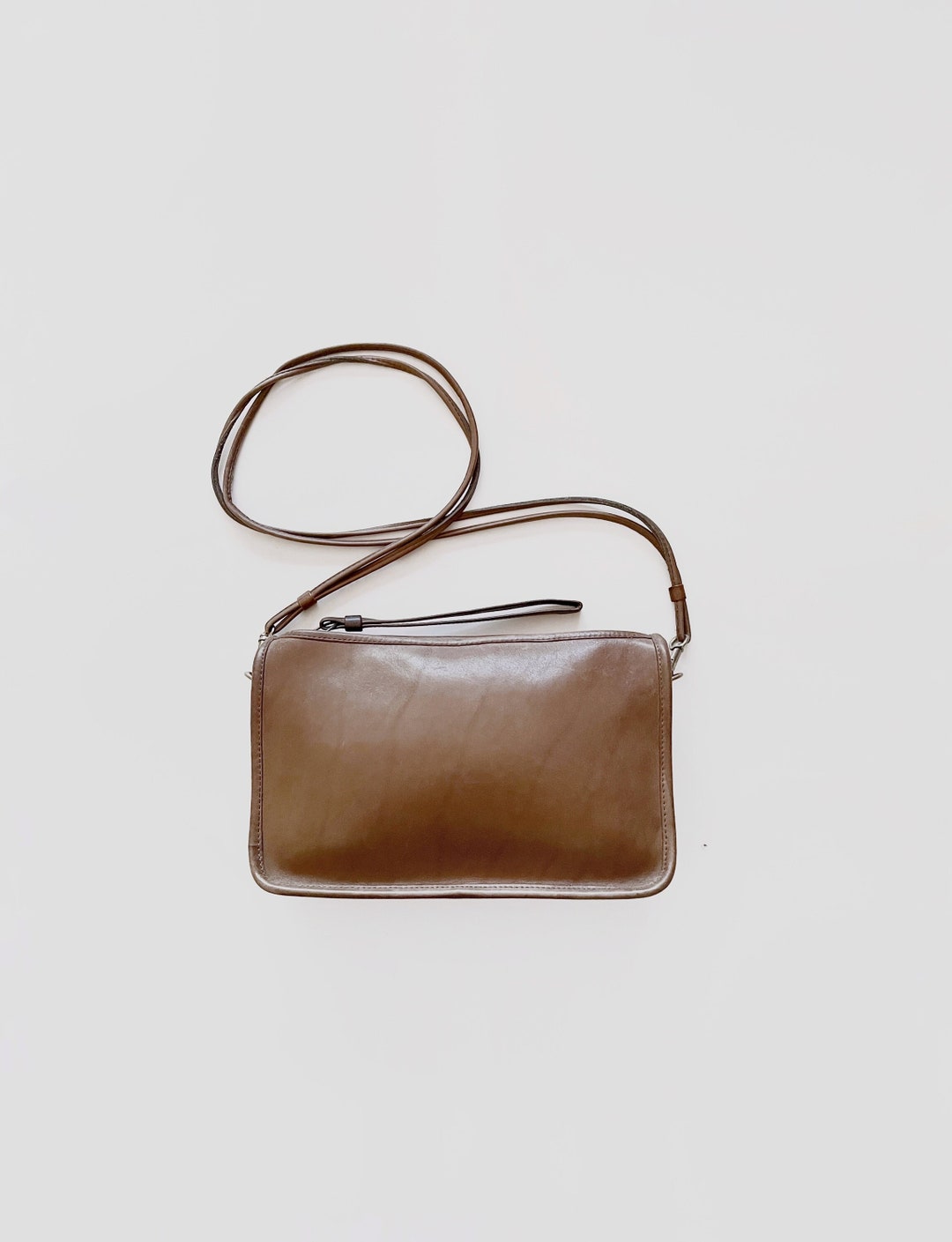 Vintage Coach Putty Tan Taupe Leather Basic Bag 9455 NYC Factory Made ...