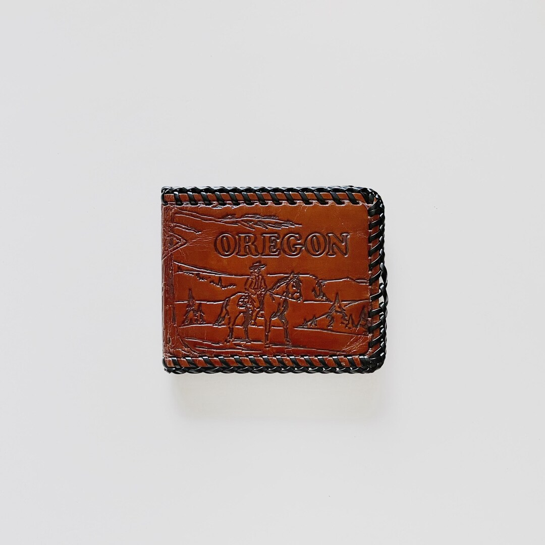 Handcrafted Vintage Western Style Tooled Leather Wallet Billfold ...