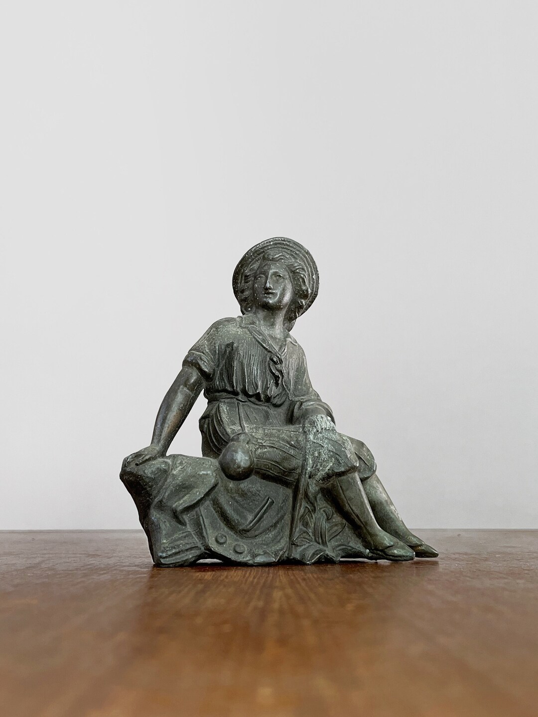 Antique Vintage Cast Spelter Pot Metal Mantle Clock Topper Hollow ...