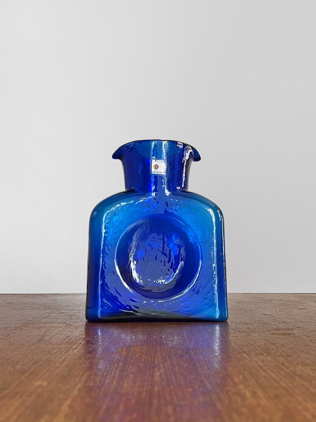 Vintage Blenko 384 Cobalt Blue Glass Bottle / Pitcher / Vase / Decanter ...