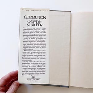 Vintage Whitley Strieber Communion Hardcover Hardback Book With Dust ...