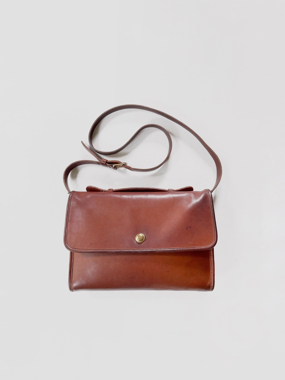 Vintage 1990 Coach Avenue 9886 Brown / British Tan Leather Crossbody ...