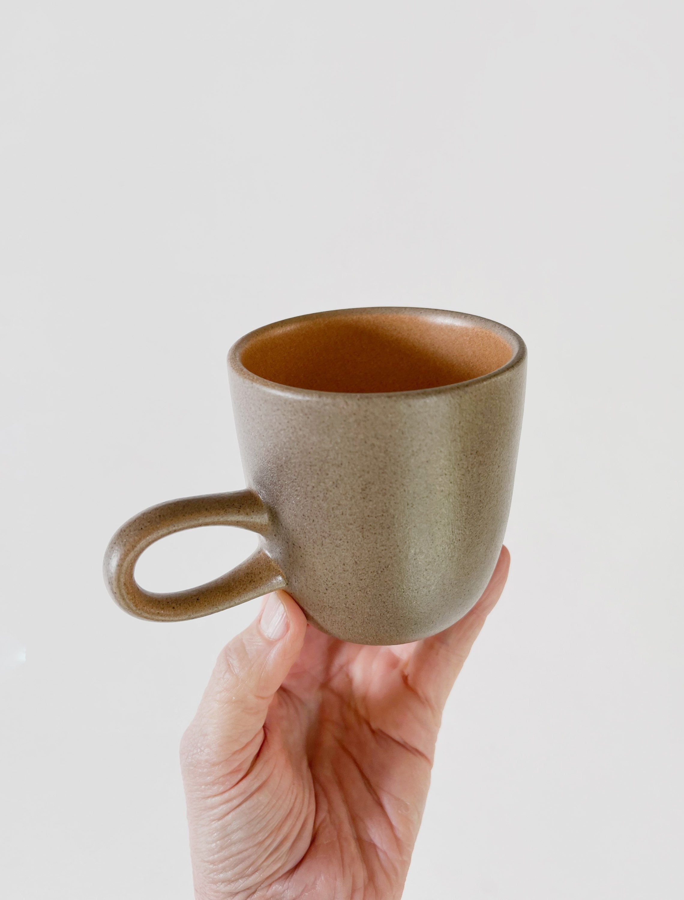 Heath Ceramics Studio Pumpkin Brown Mug w Low Handle Stackable MCM EUC ...