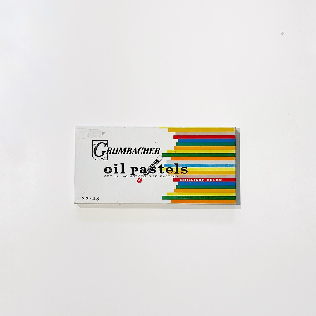 Vintage Box Grumbacher Oil Pastels Set of 46 Sticks Mostly Unused Art ...