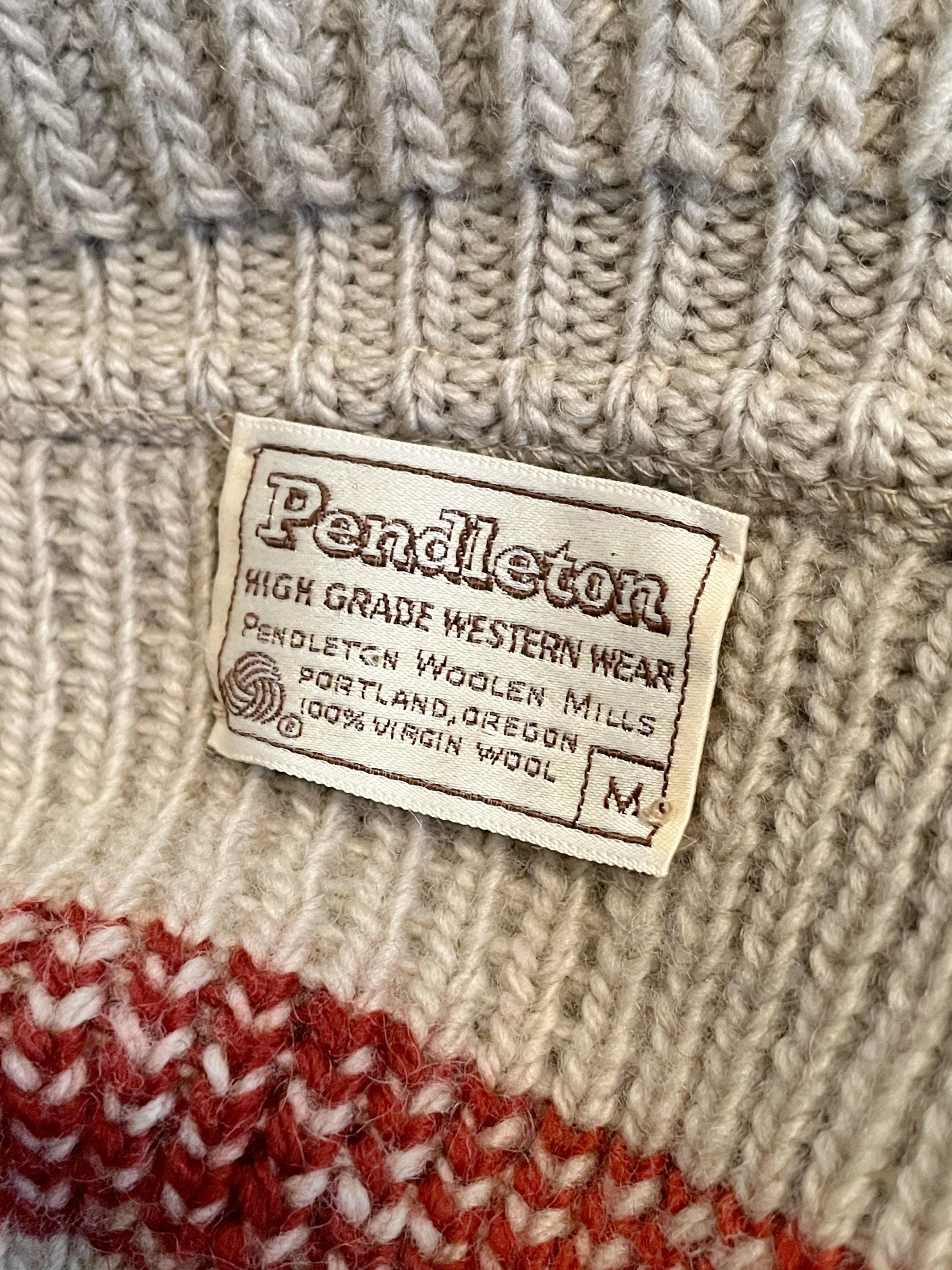 Vintage Pendleton Knit Wool Original Westerley Zippered Cardigan ...