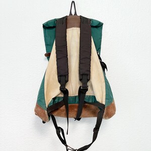 Vintage Camp Ways Forest Green Nylon Tan Canvas Suede Leather Hiker ...