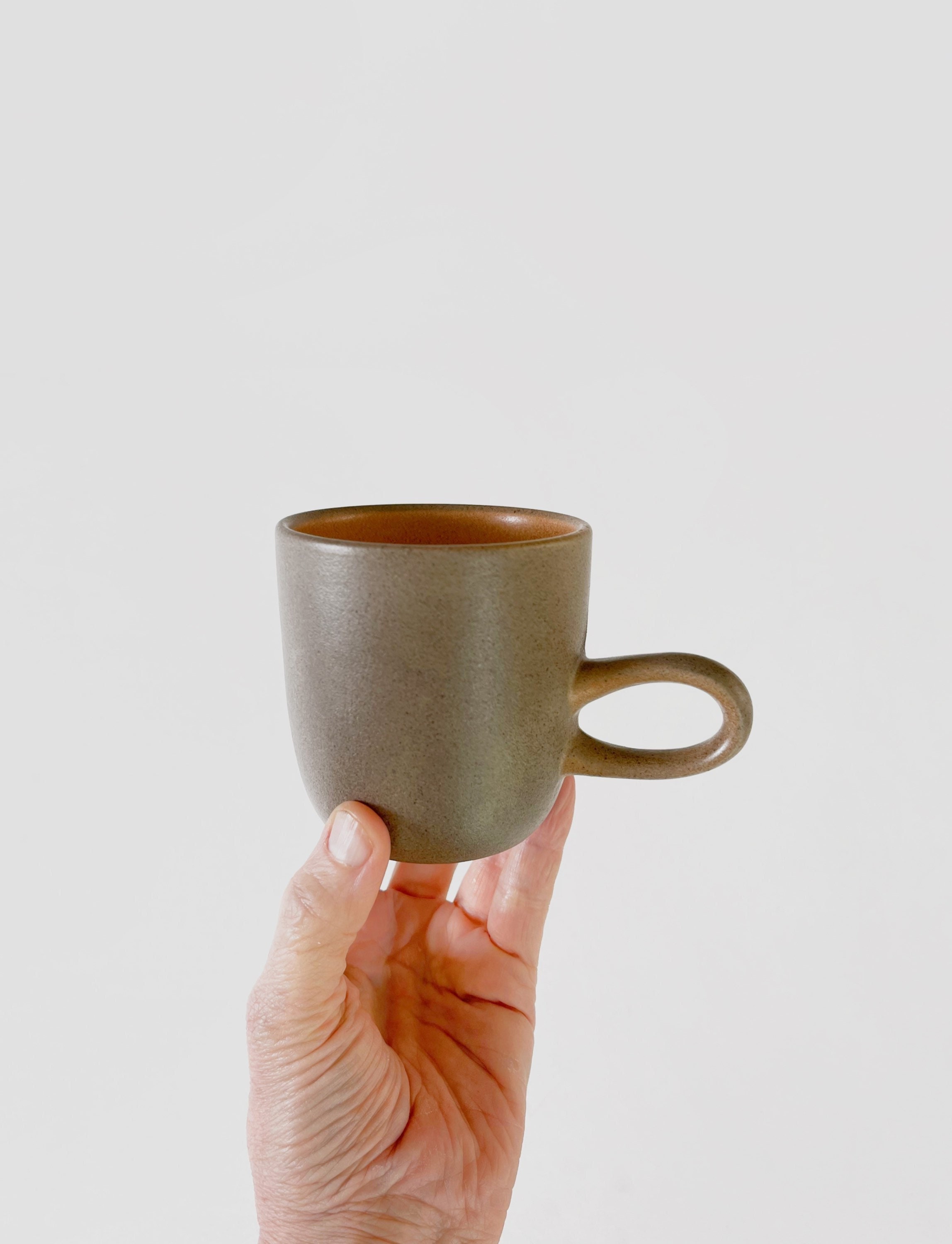 Heath Ceramics Studio Pumpkin Brown Mug w Low Handle Stackable MCM EUC ...