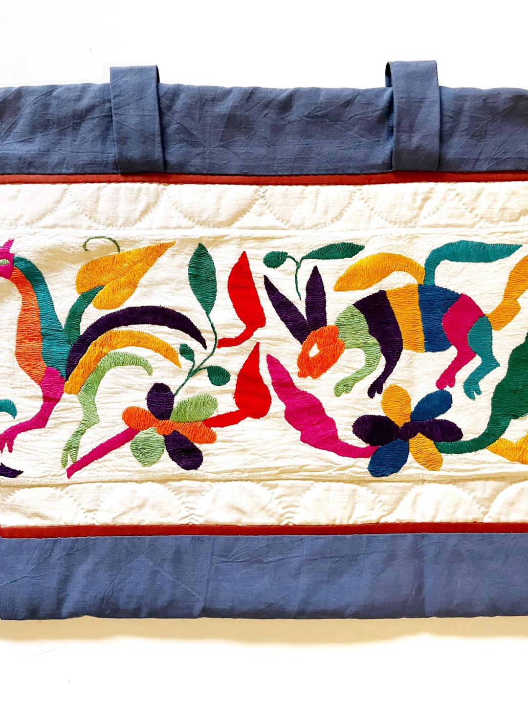 Vintage Latin American Otomi Tenango Colorful Embroidered Multicolored ...