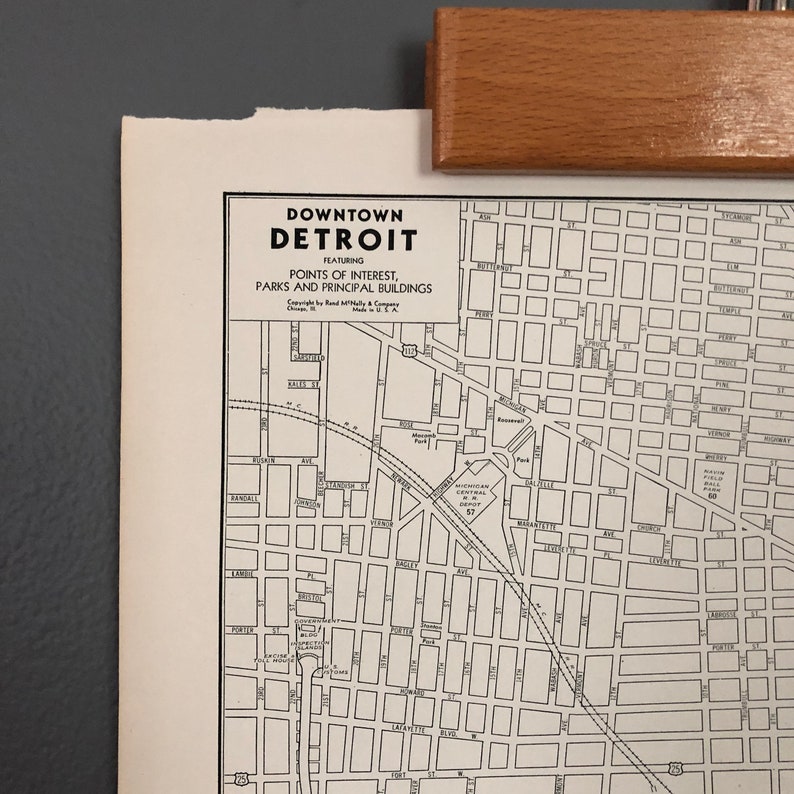 Vintage Detroit Map 1930s Atlas Page Vintage Michigan Map - Etsy