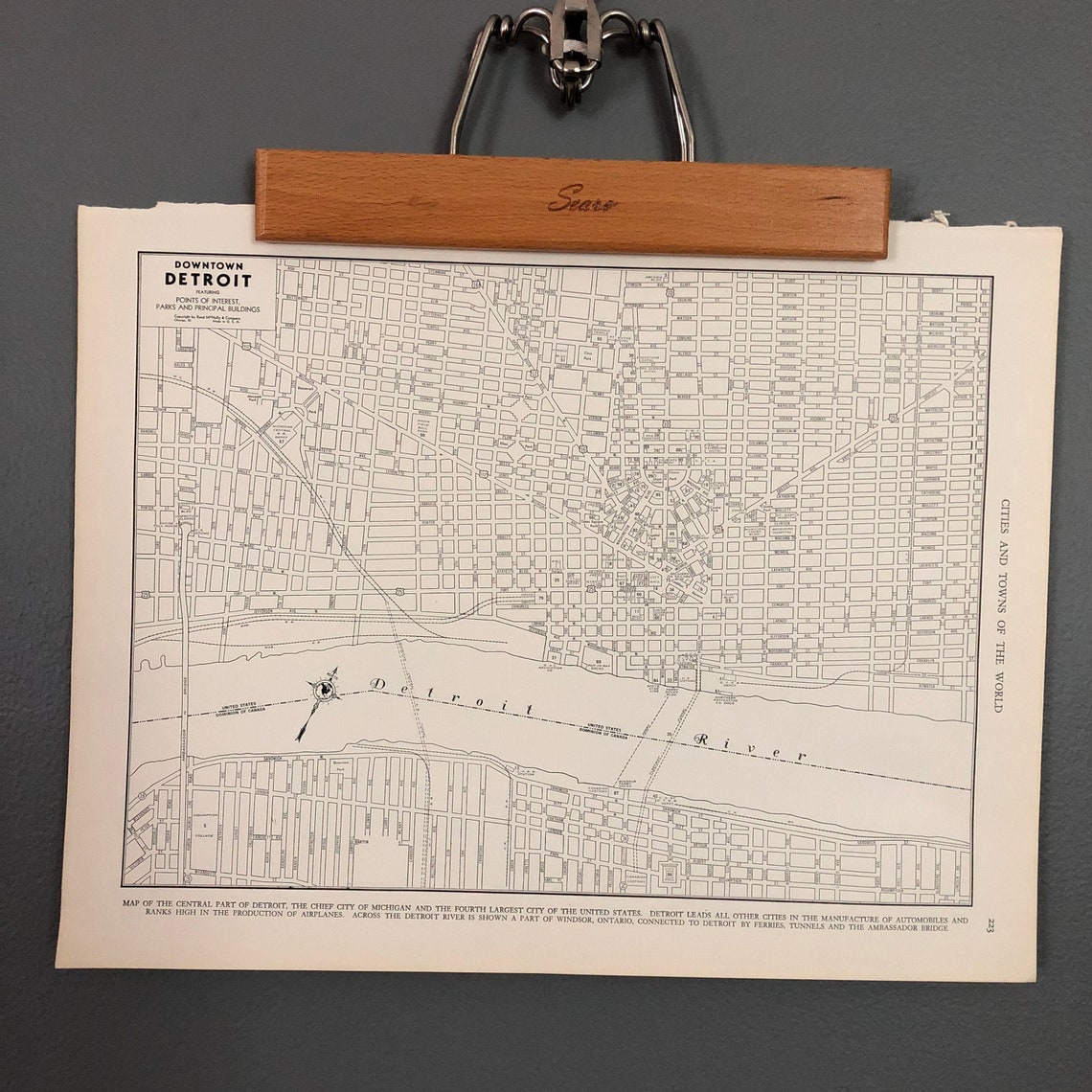 Vintage Detroit Map 1930s Atlas Page Vintage Michigan Map - Etsy