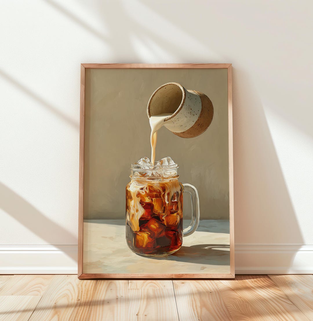Iced Coffee Poster | Cold Brew Cafe Wall Art | Kitchen Cafe Decor ...