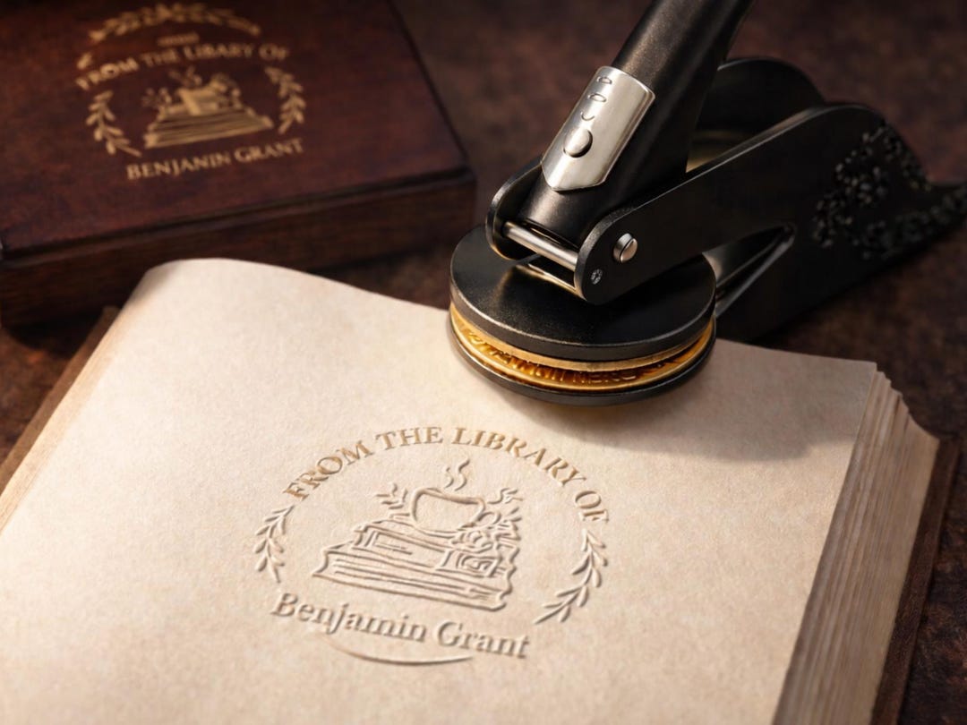 Personalized Book Embosser for Book Lovers – Custom Ex Libris Library ...