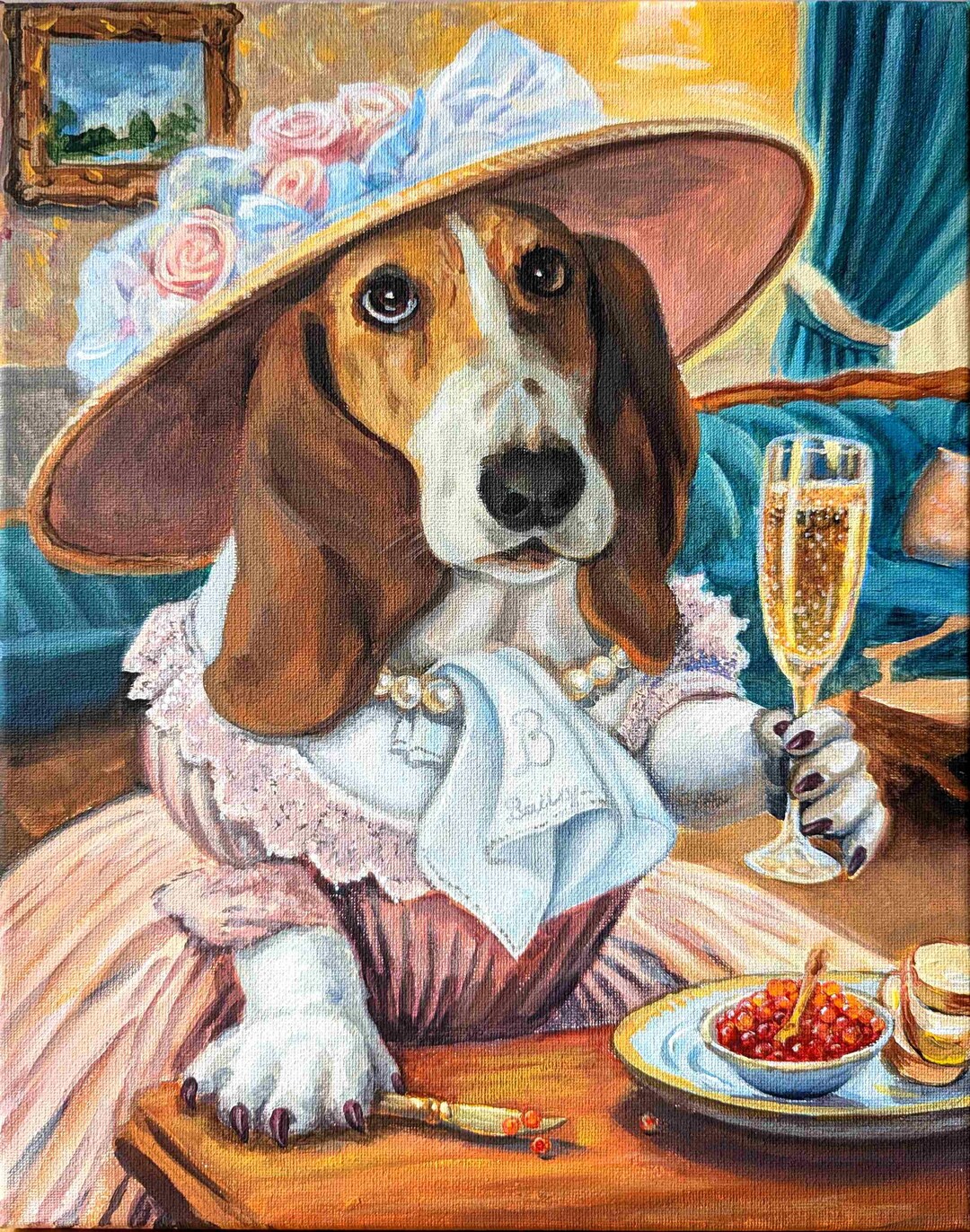 Custom Basset Hound Portrait: Original Dog Art, Pet Memorial Gift - Etsy