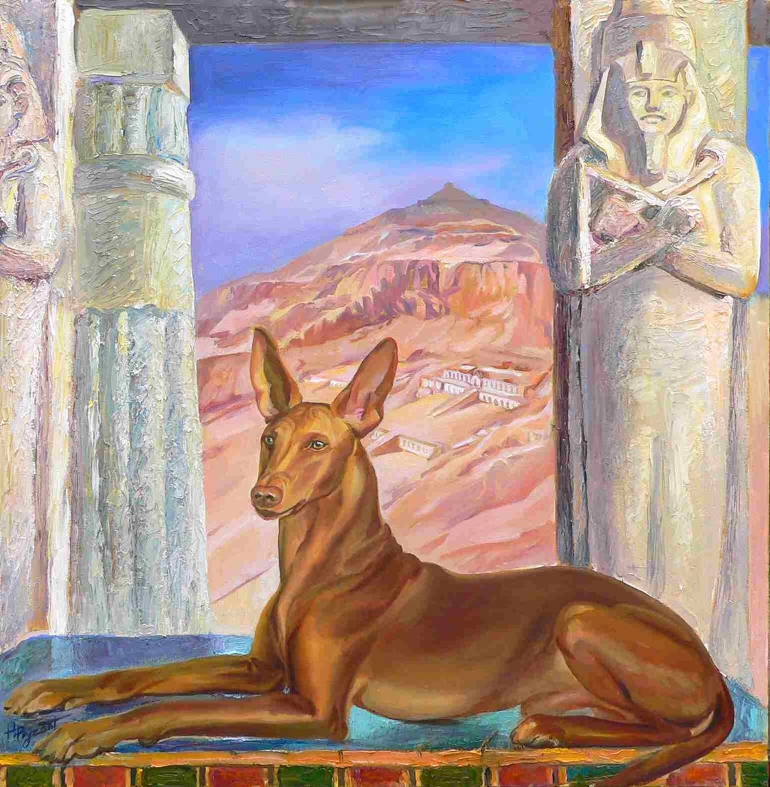 Pharaoh Hound Dog Painting: Custom Pet Portrait, Original Art - Etsy