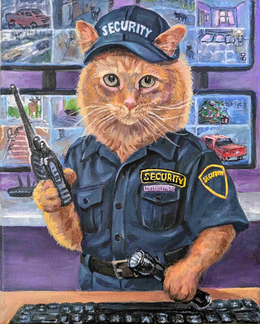 Custom Cat Portrait, Original Cat Painting, Pet Memorial Gift, Cat as a ...