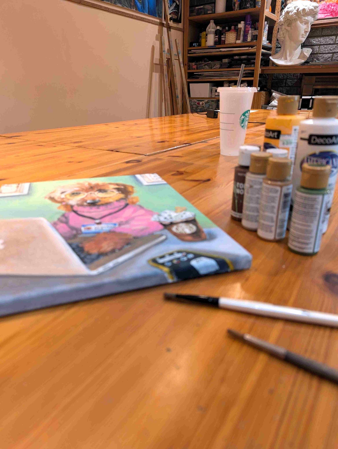 Mini Golden Doodle Ruby Dog Painting Custom Pet Portraits Personalized ...