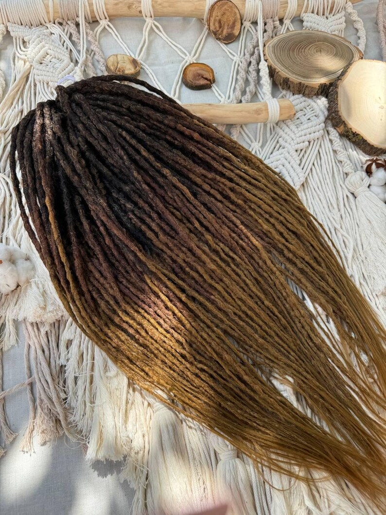Brown Ombre Dreadlocks | Double Ended DE Dreads | Boho Style Synthetic ...