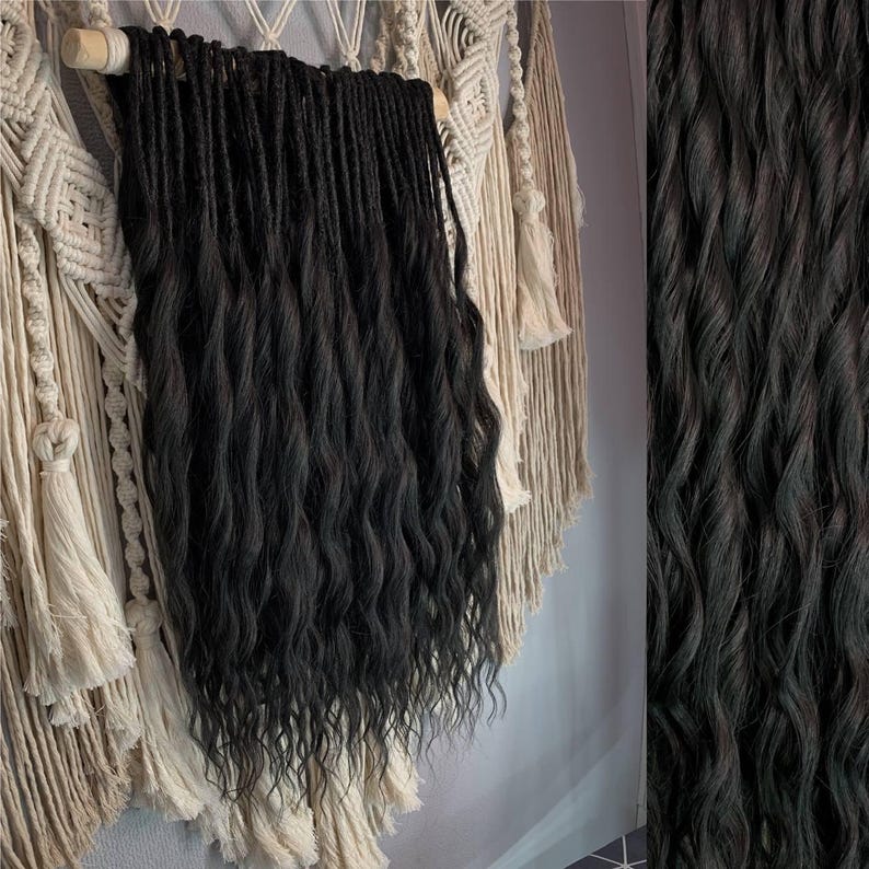 Black Double Ended Dreadlocks | Curly Hair | Synthetic DE Dreads ...