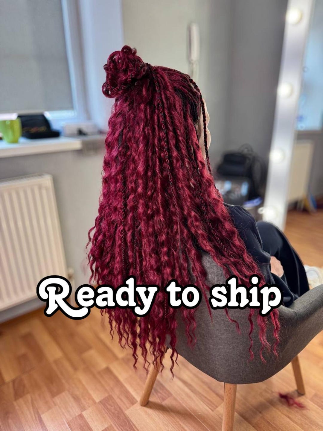 Burgundy Boho Dreadlocks | Curly Ends | Soft Boho Waves Hair Extensions ...