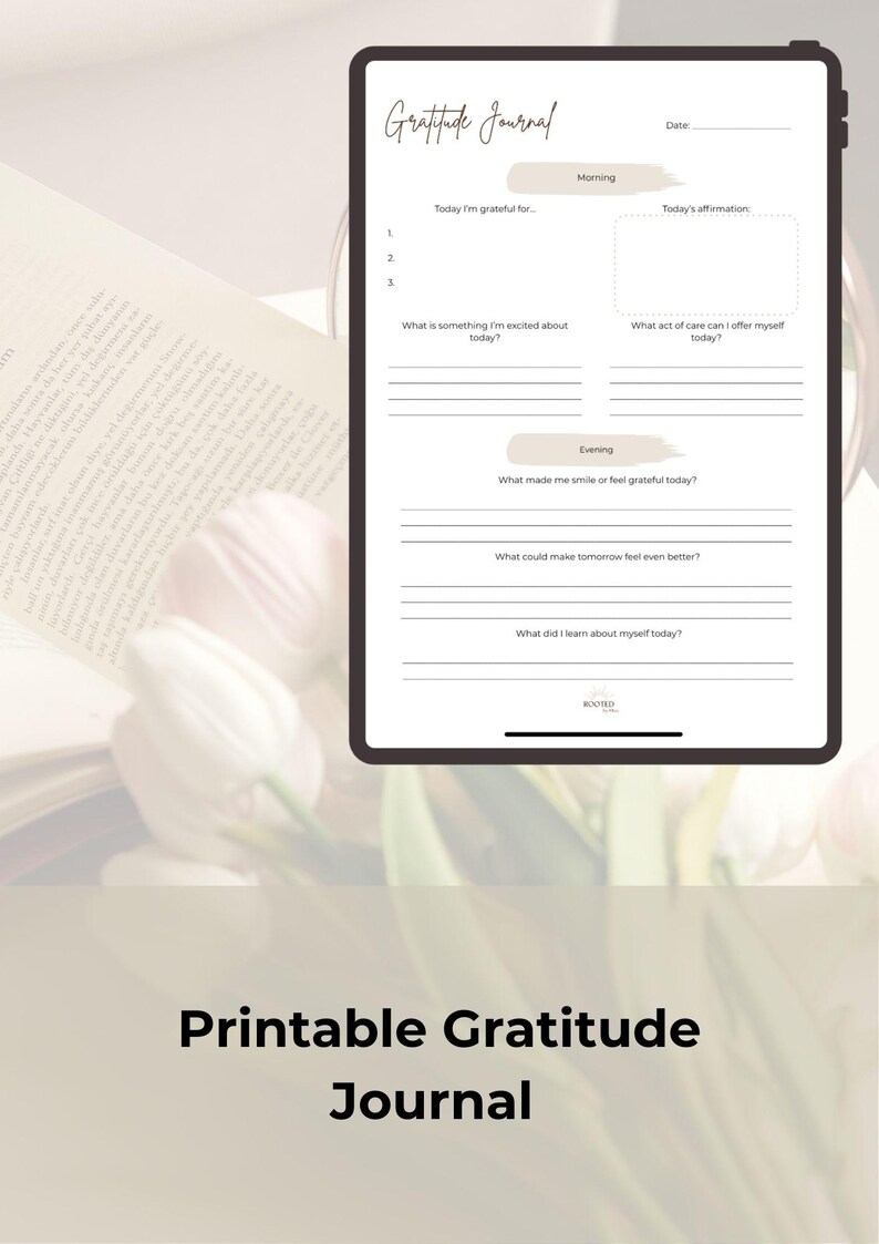 Gratitude Journal Printable | Daily Gratitude Prompts | Mindfulness ...