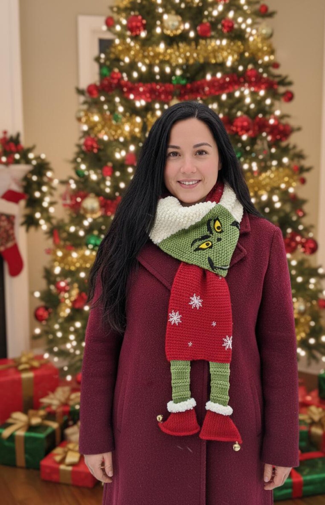Grinch Inspired Christmas Knitted Scarf Pattern-instant Download PDF - Etsy