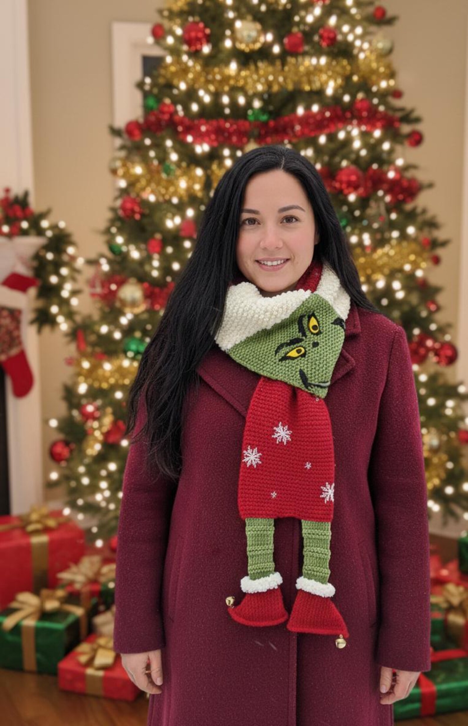 Grinch Inspired Christmas Knitted Scarf Pattern-instant Download PDF - Etsy