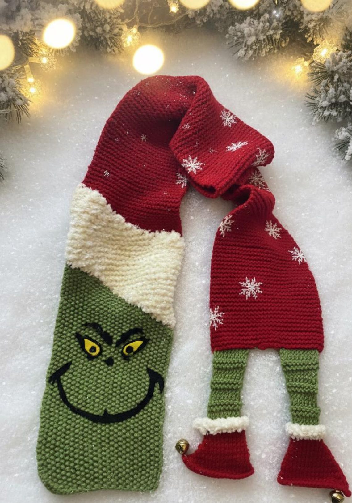 Grinch Inspired Christmas Knitted Scarf Pattern-instant Download PDF - Etsy
