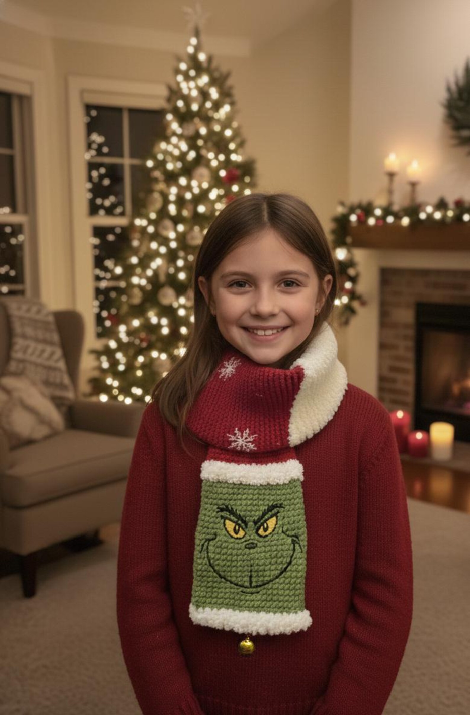 Grinch Inspired Christmas Knitted Scarf Pattern-instant Download PDF - Etsy