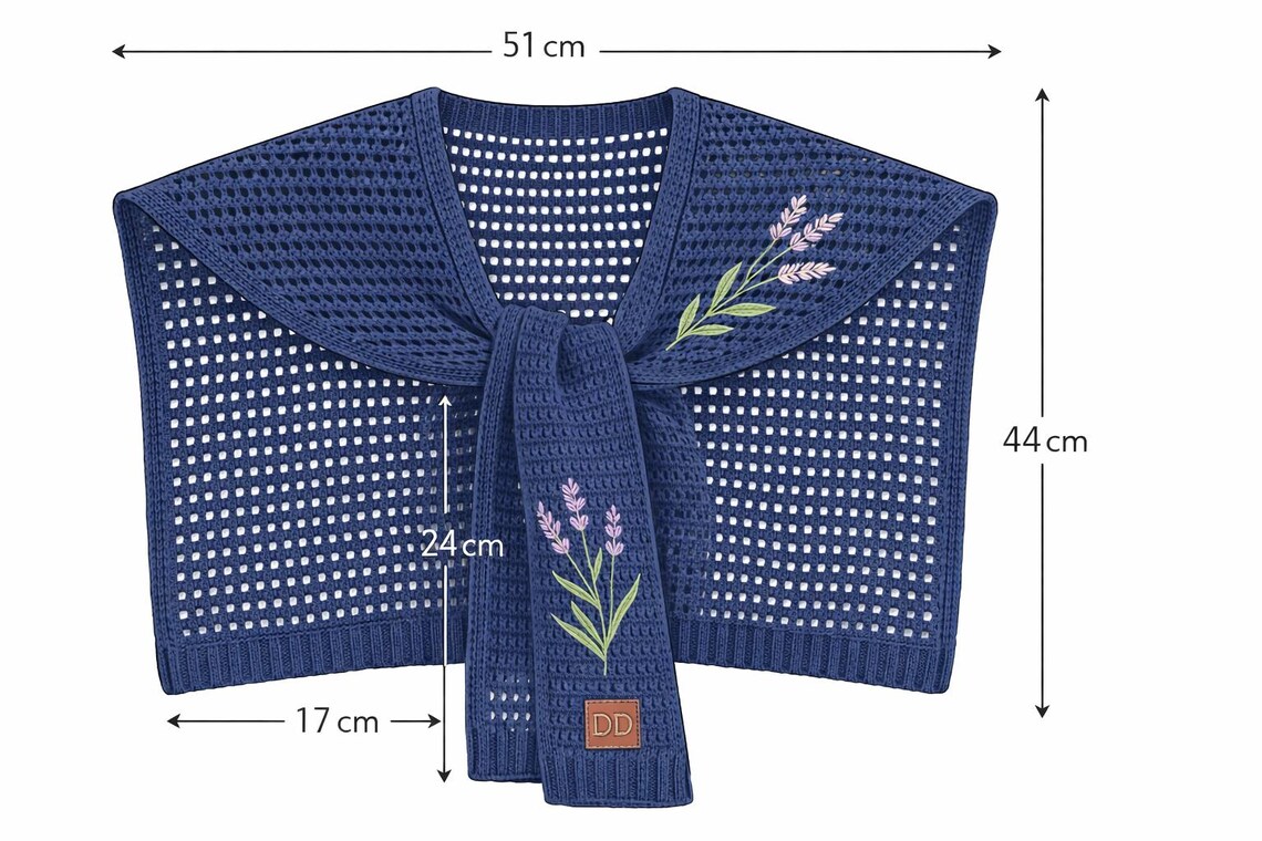 Knit Mesh Shoulder Cape Scarf Pattern | Elegant Wrap Capelet ...