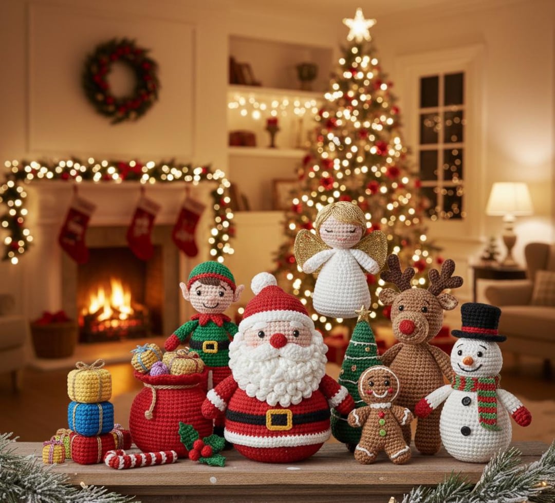 Christmas Amigurumi Crochet Pattern Set | Santa, Elf, Reindeer ...