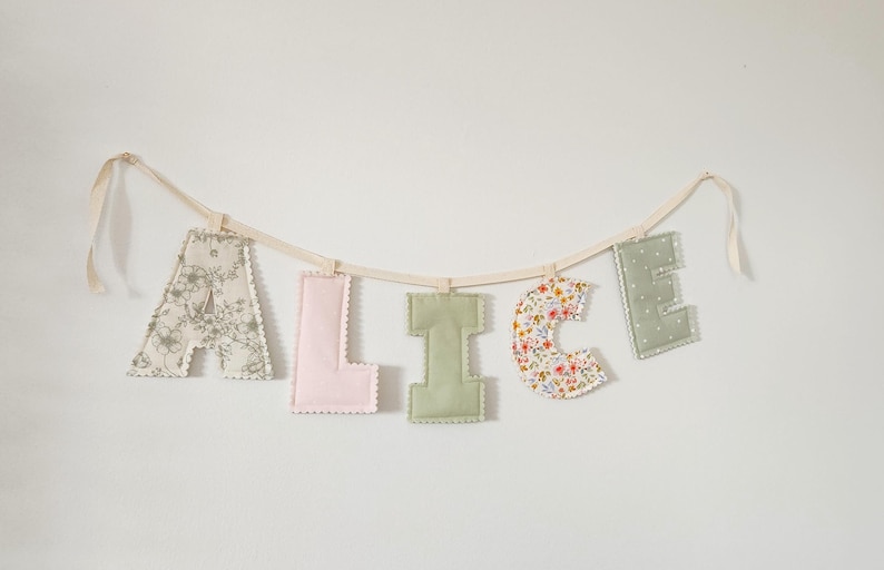 Personalized Fabric Name Banner, Handmade Nursery Decor - Etsy