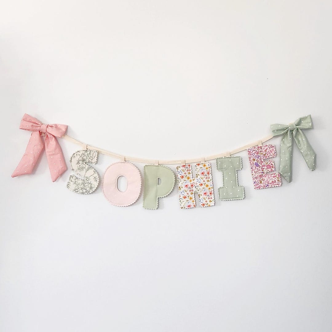 Custom Nursery Fabric Name Banner - Etsy